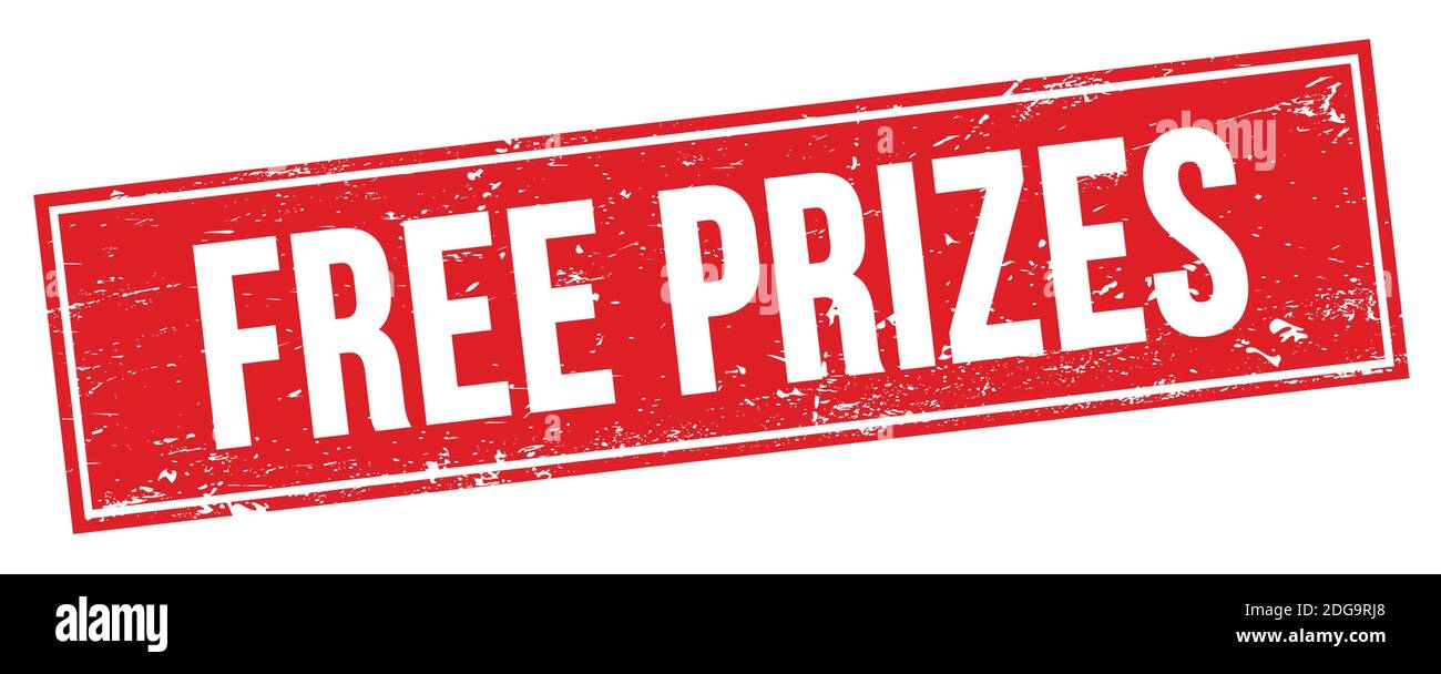 FREE PRIZES text on red grungy rectangle stamp sign Stock Photo - Alamy