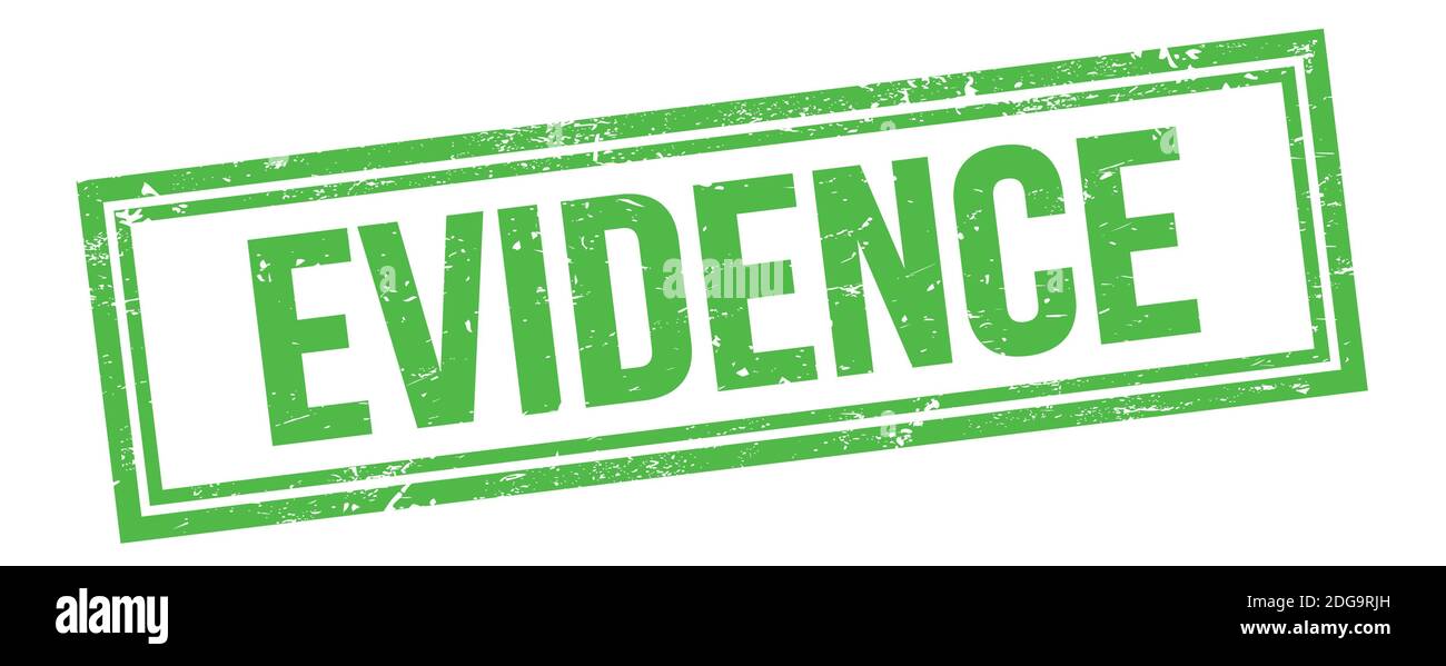 EVIDENCE text on green grungy vintage rectangle stamp Stock Photo - Alamy