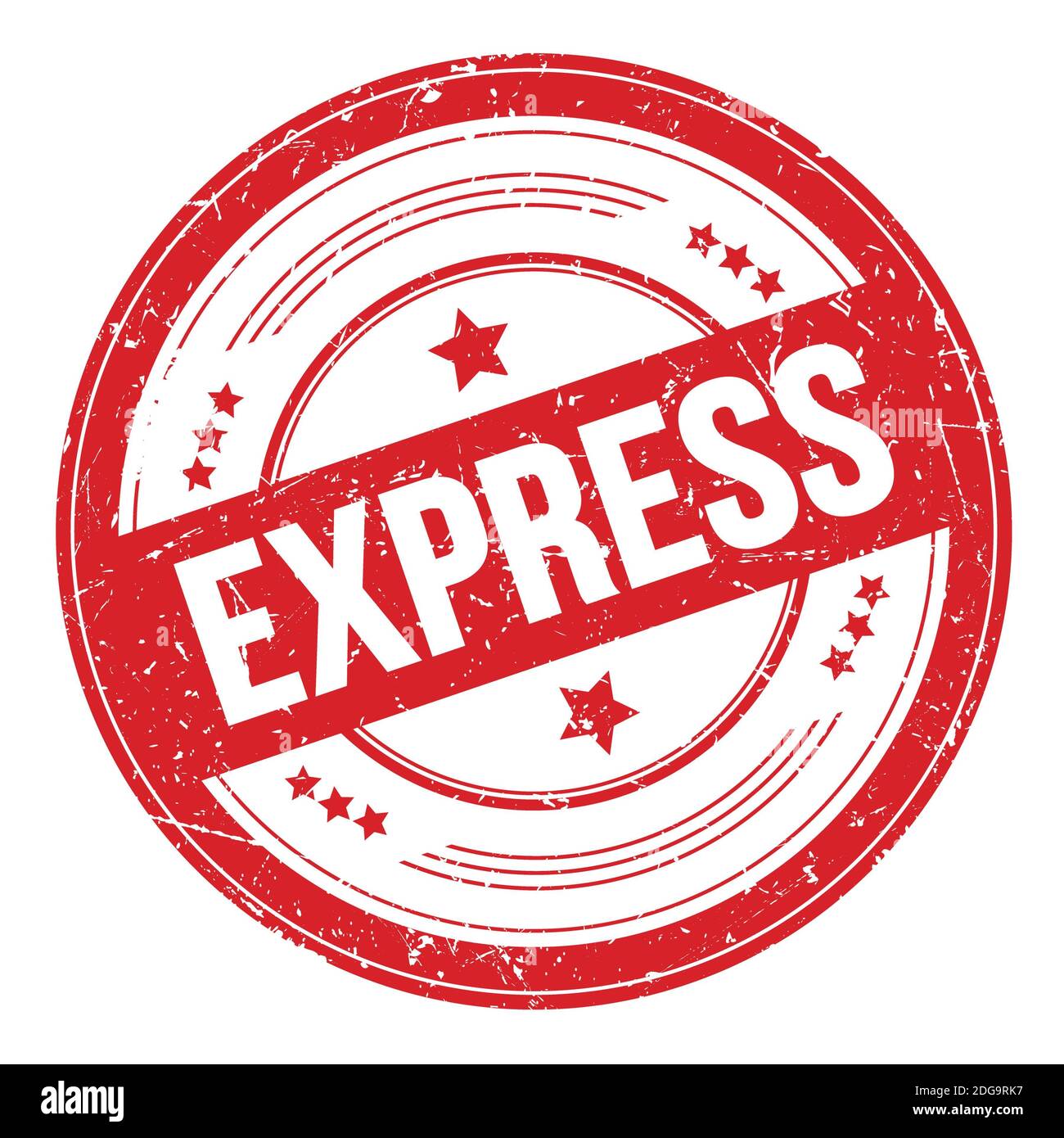 EXPRESS text on red round grungy texture stamp Stock Photo - Alamy