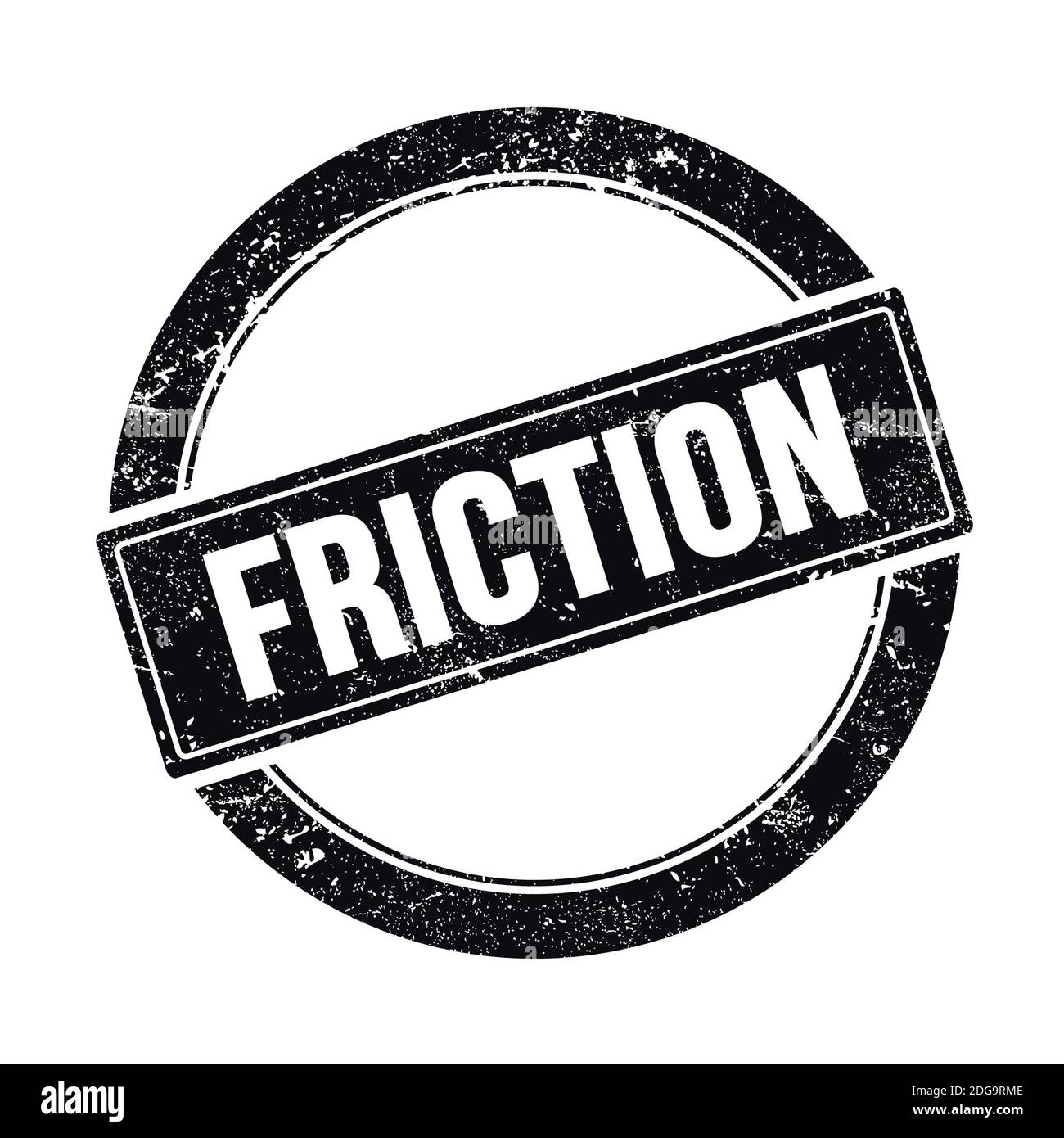 FRICTION text on black grungy round vintage stamp Stock Photo - Alamy