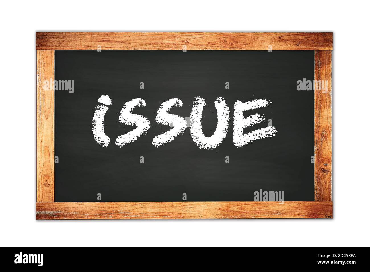 ISSUE text written on black wooden frame school blackboard Stock Photo ...