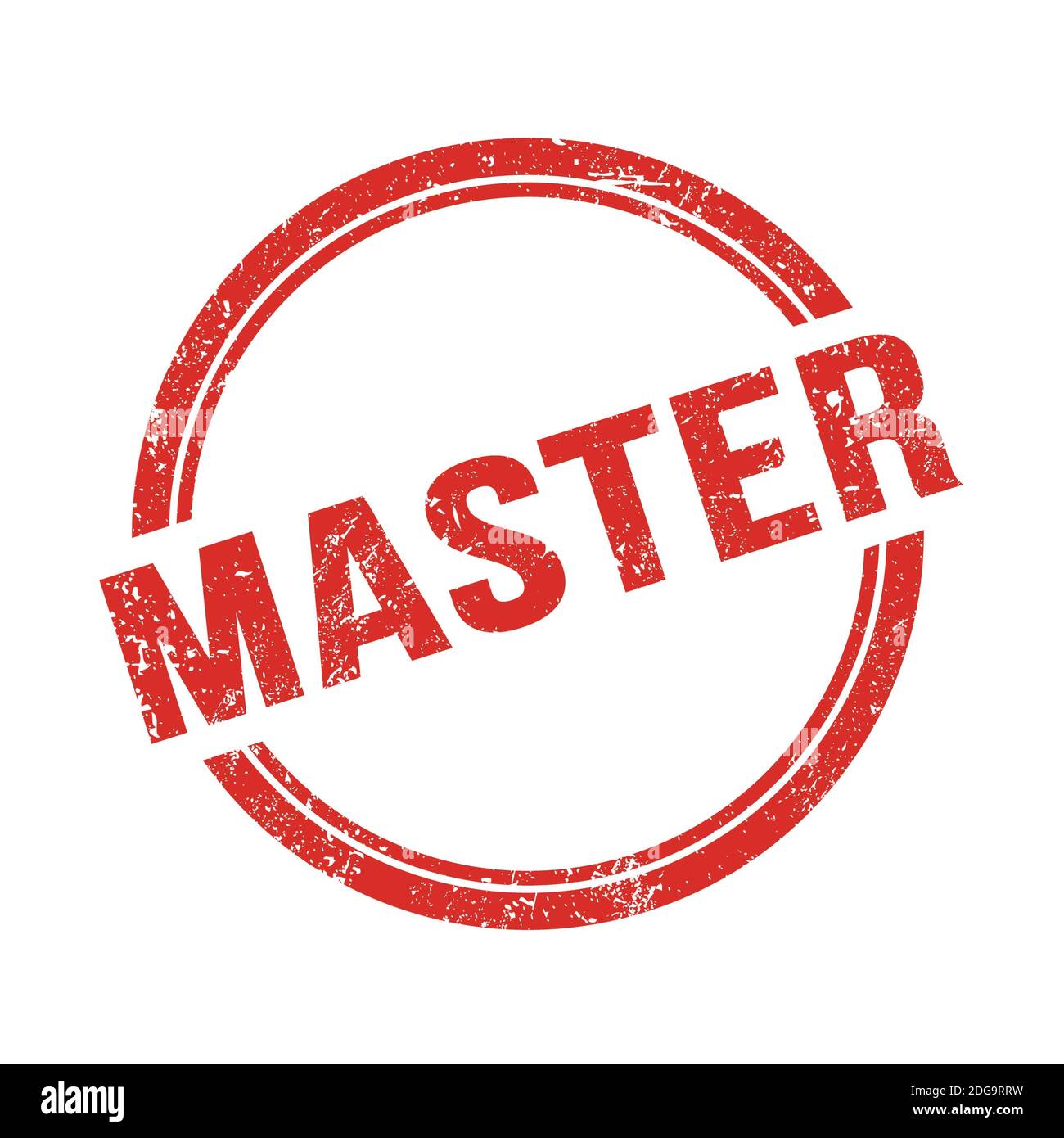 MASTER text written on red grungy vintage round stamp Stock Photo - Alamy