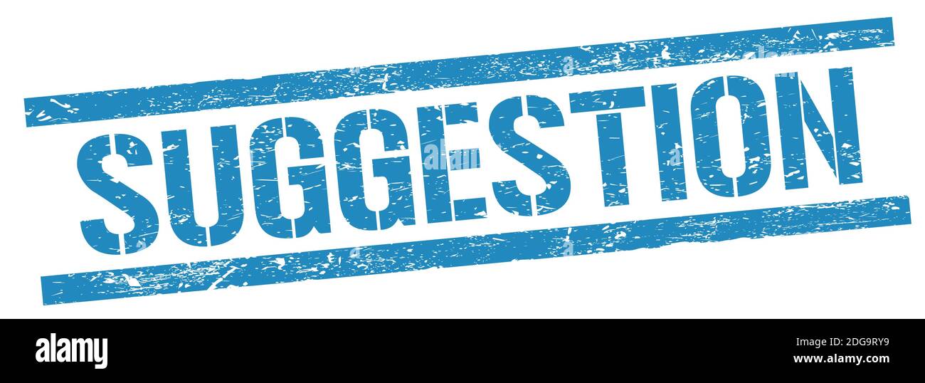 SUGGESTION text on blue grungy rectangle stamp sign Stock Photo - Alamy