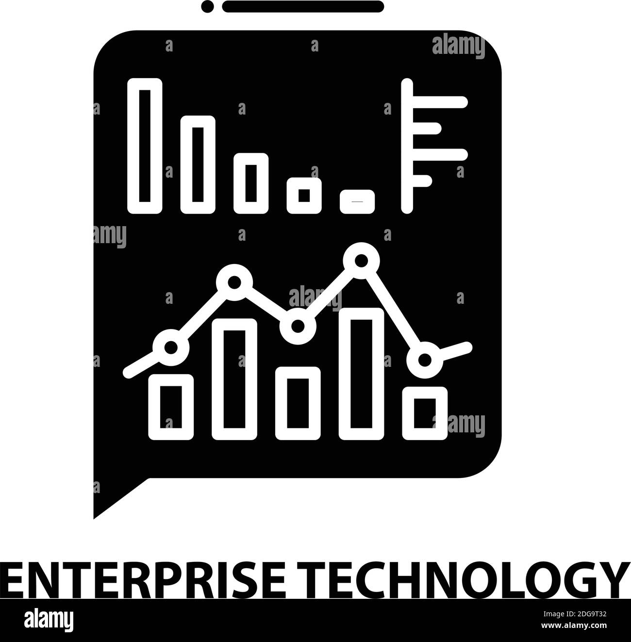 enterprise technology icon, black vector sign with editable strokes ...