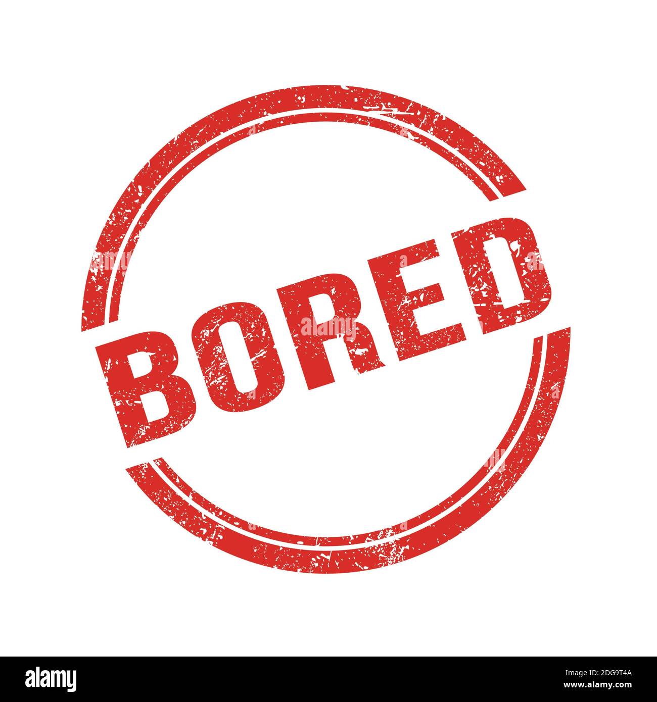 BORED text written on red grungy vintage round stamp Stock Photo - Alamy