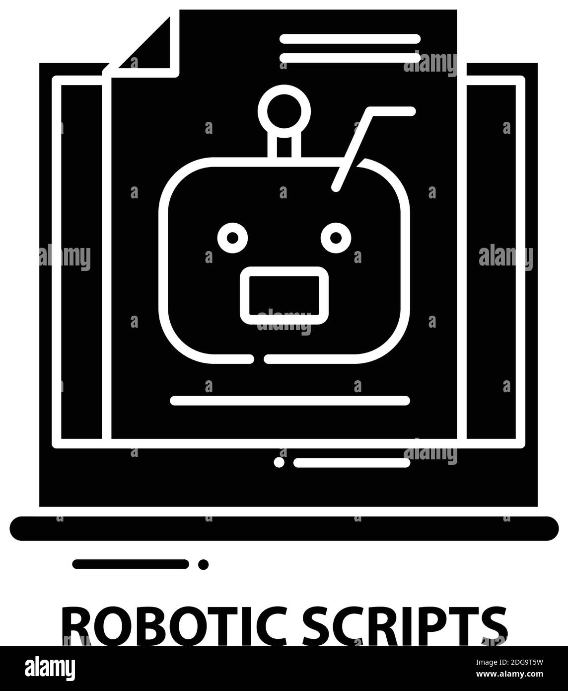 robotic scripts icon, black vector sign with editable strokes, concept ...