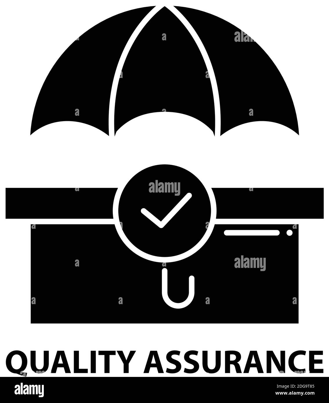 quality assurance icon, black vector sign with editable strokes ...