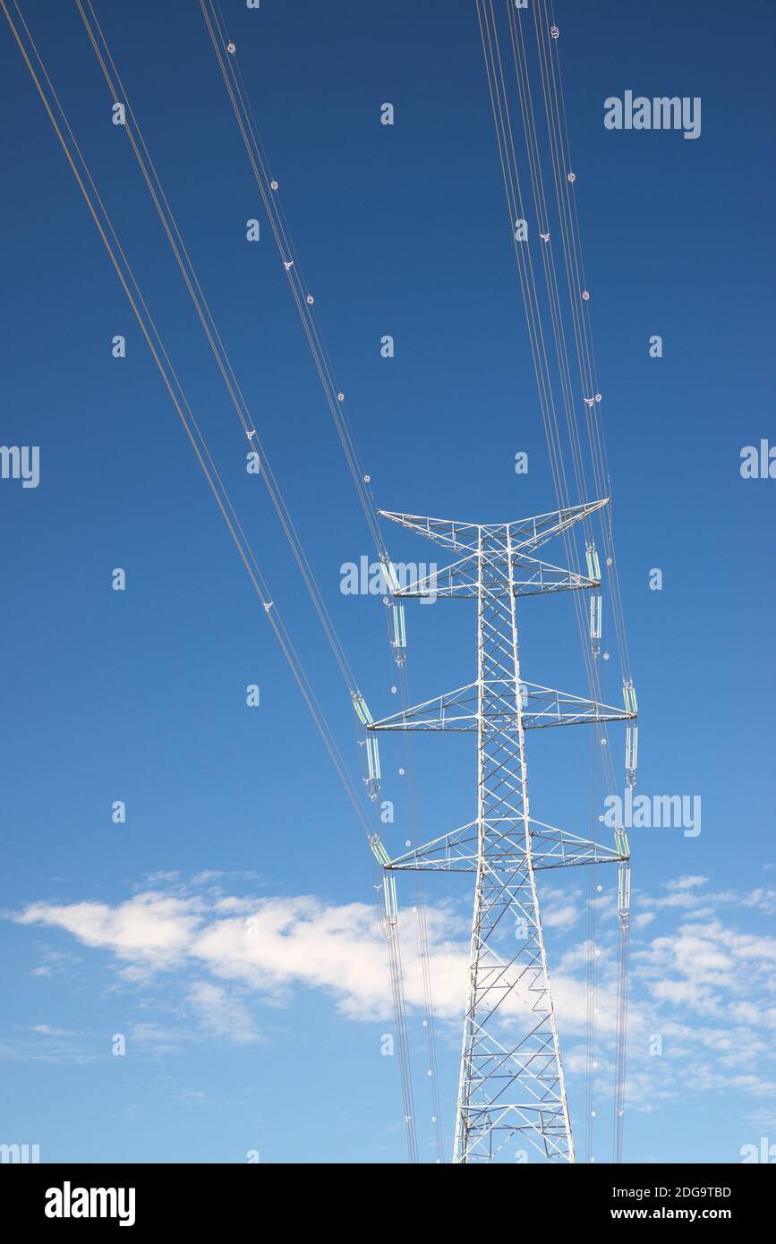 Power line in Teruel province, Aragon in Spain Stock Photo - Alamy