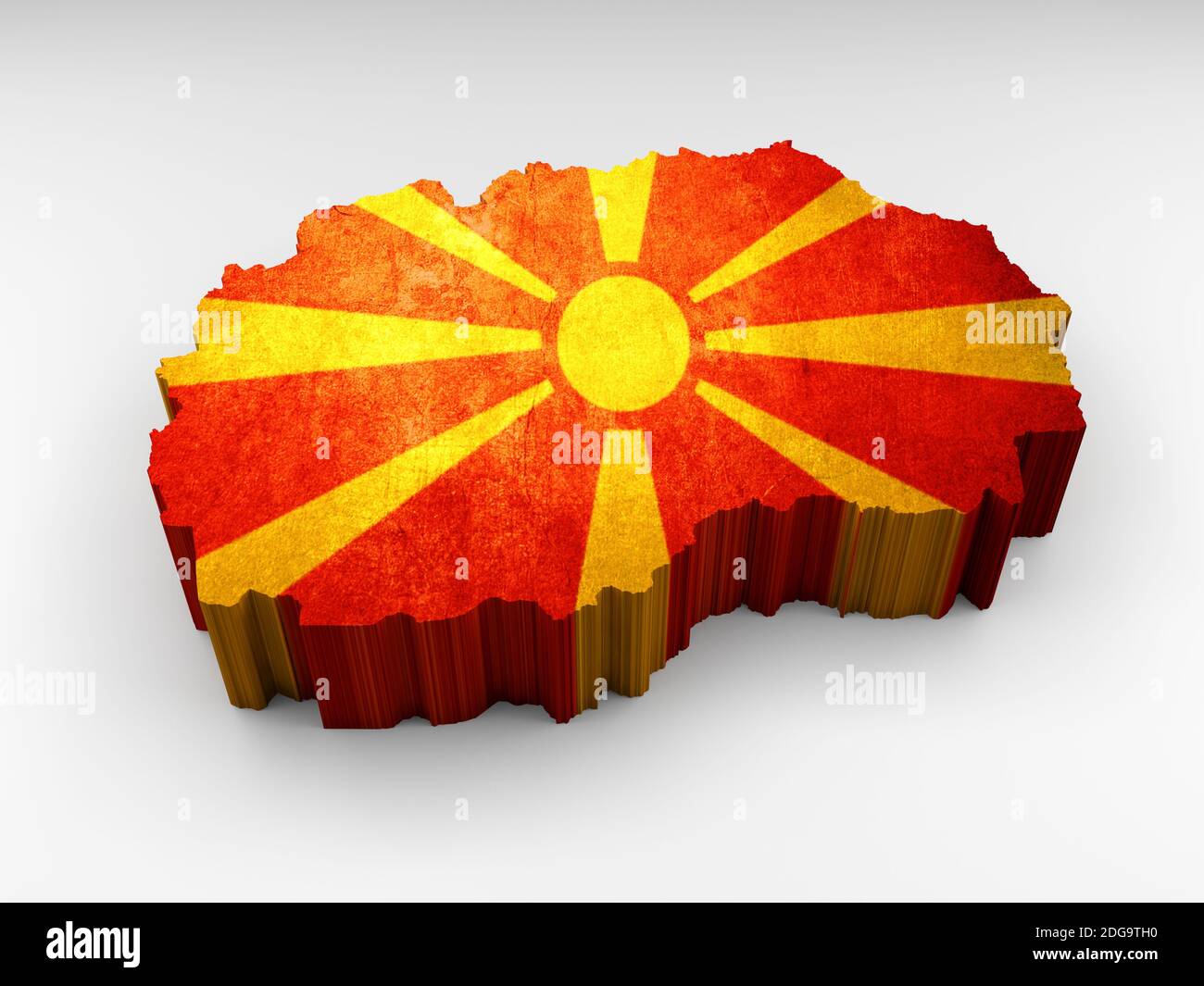Macedonian 3d textured map with a Macedonian flag Stock Photo - Alamy