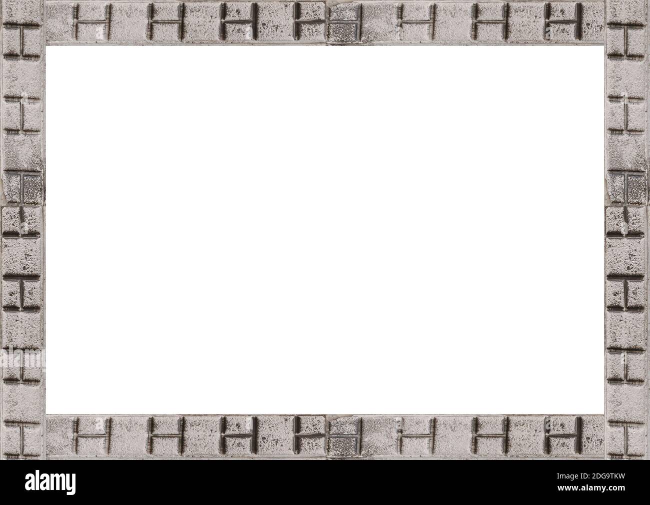 Blank Landscape Frame With Stone Carved Borders Stock Photo - Alamy