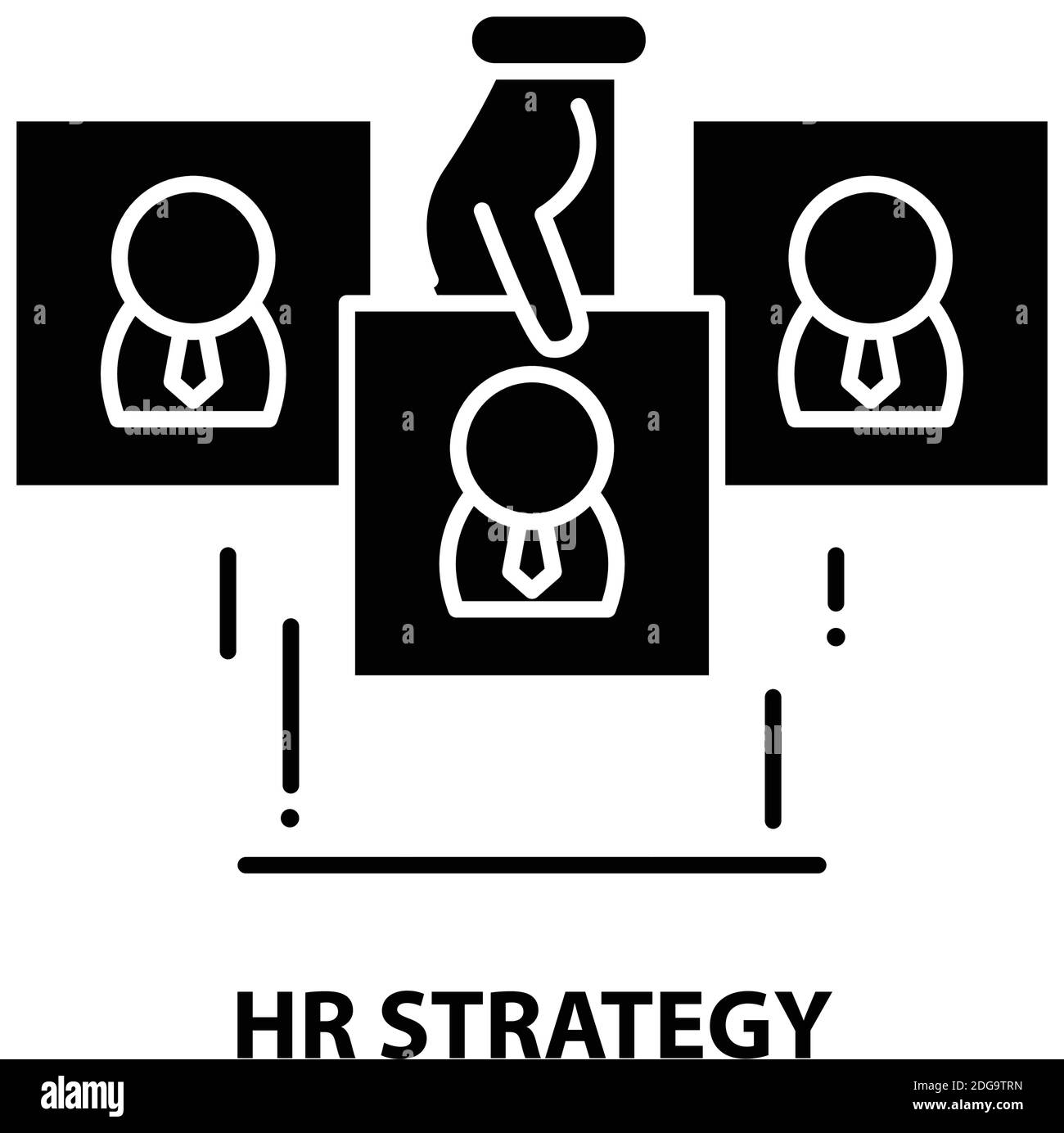 hr strategy icon, black vector sign with editable strokes, concept ...
