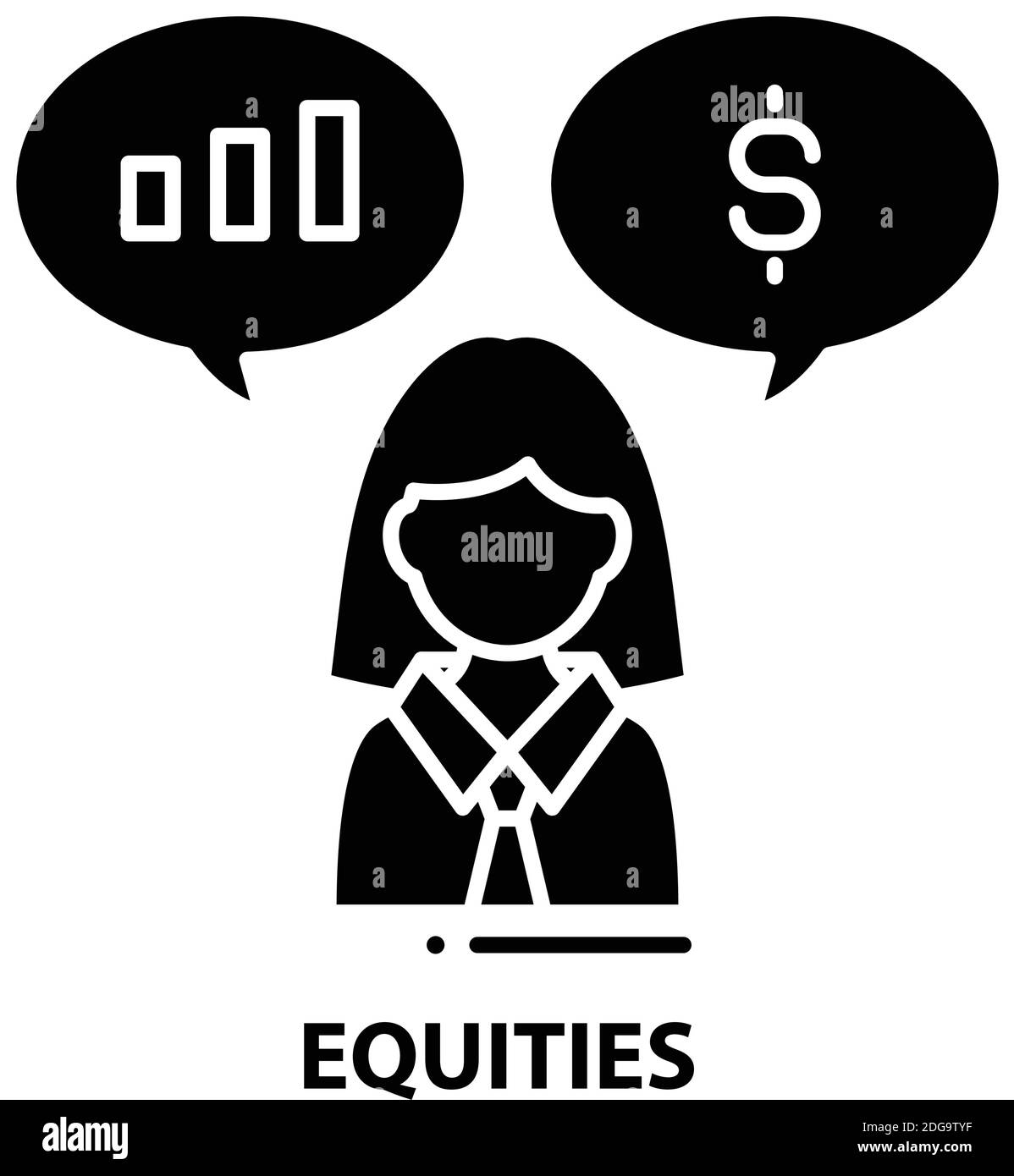 equities icon, black vector sign with editable strokes, concept ...