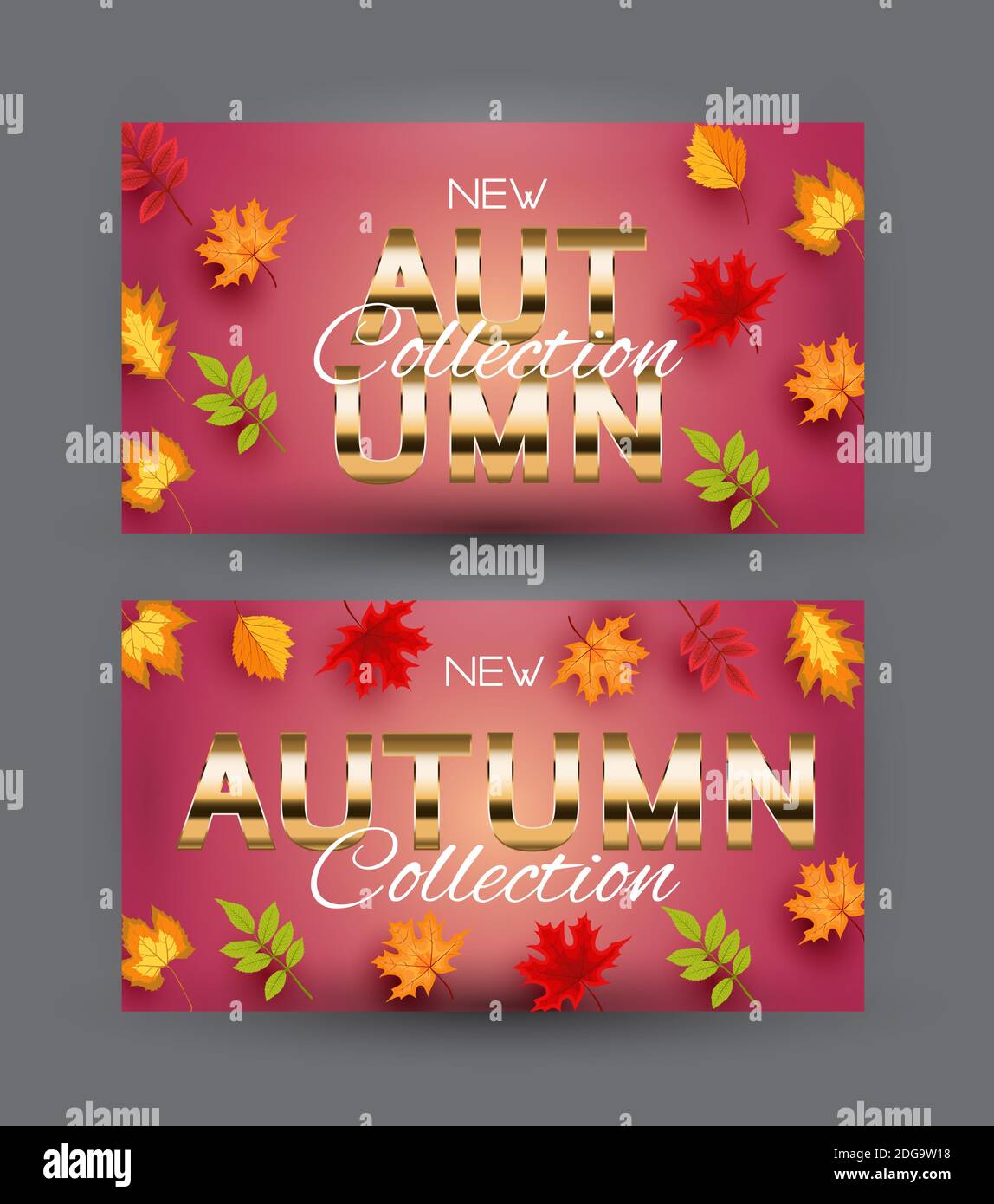 New Autumn Collection Card Template Illustration Stock Photo - Alamy