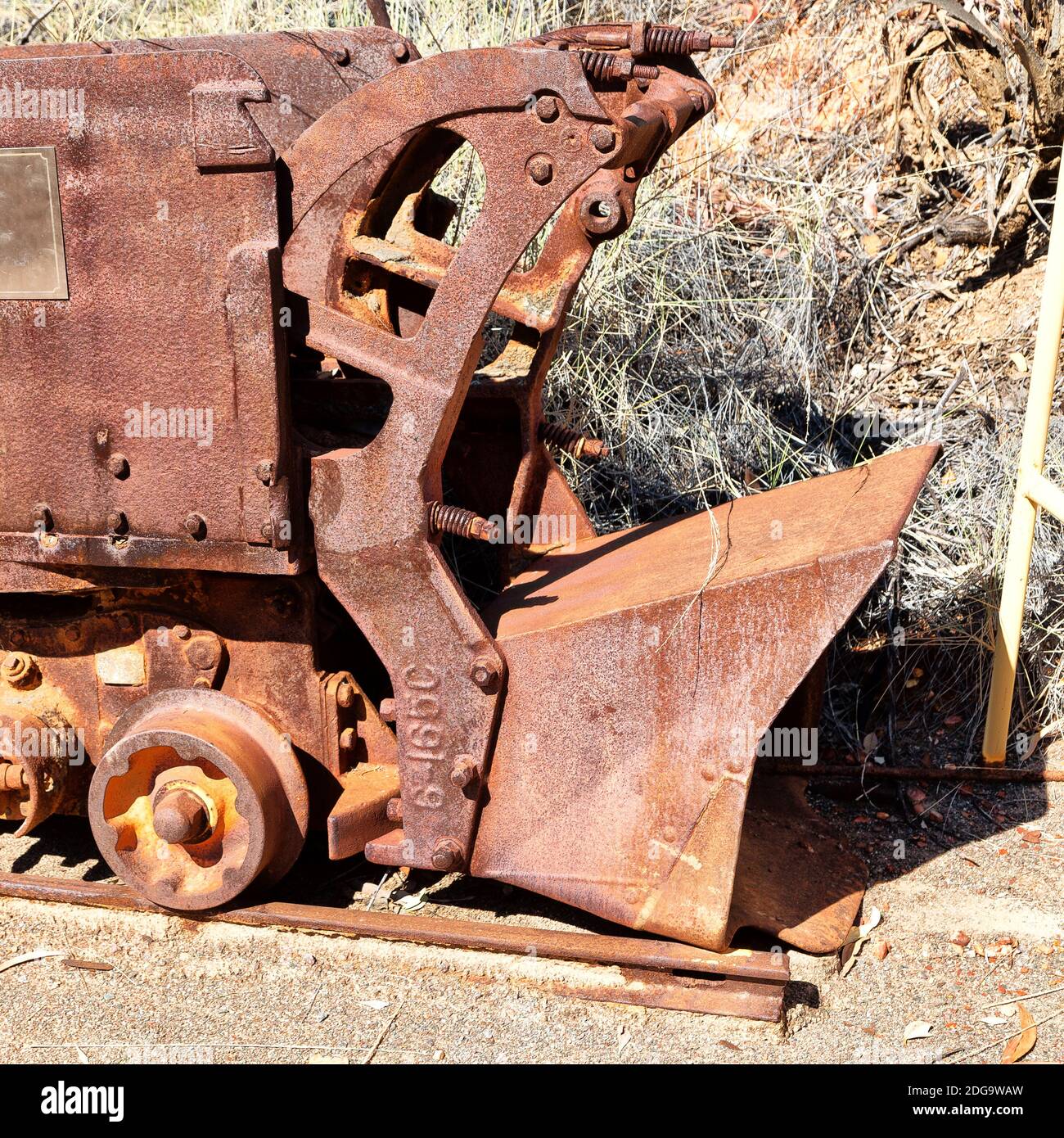 In australia the old and rusted mining cart Stock Photo - Alamy