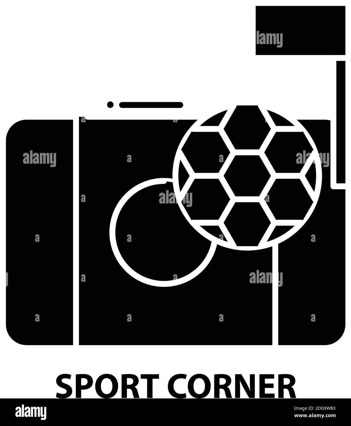 sport corner icon, black vector sign with editable strokes, concept ...