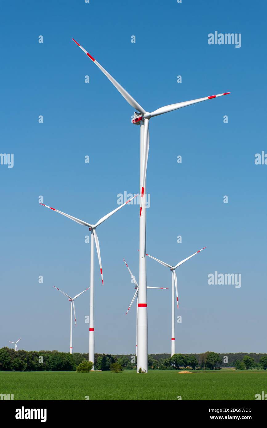 Wind turbines in a rural area seen in Germany Stock Photo - Alamy