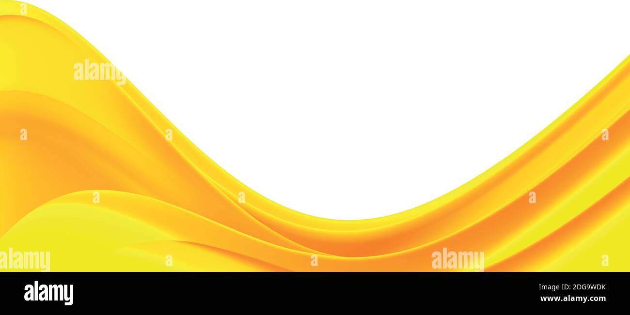 Abstract white background with yellow wavy lines - Vector illustration ...