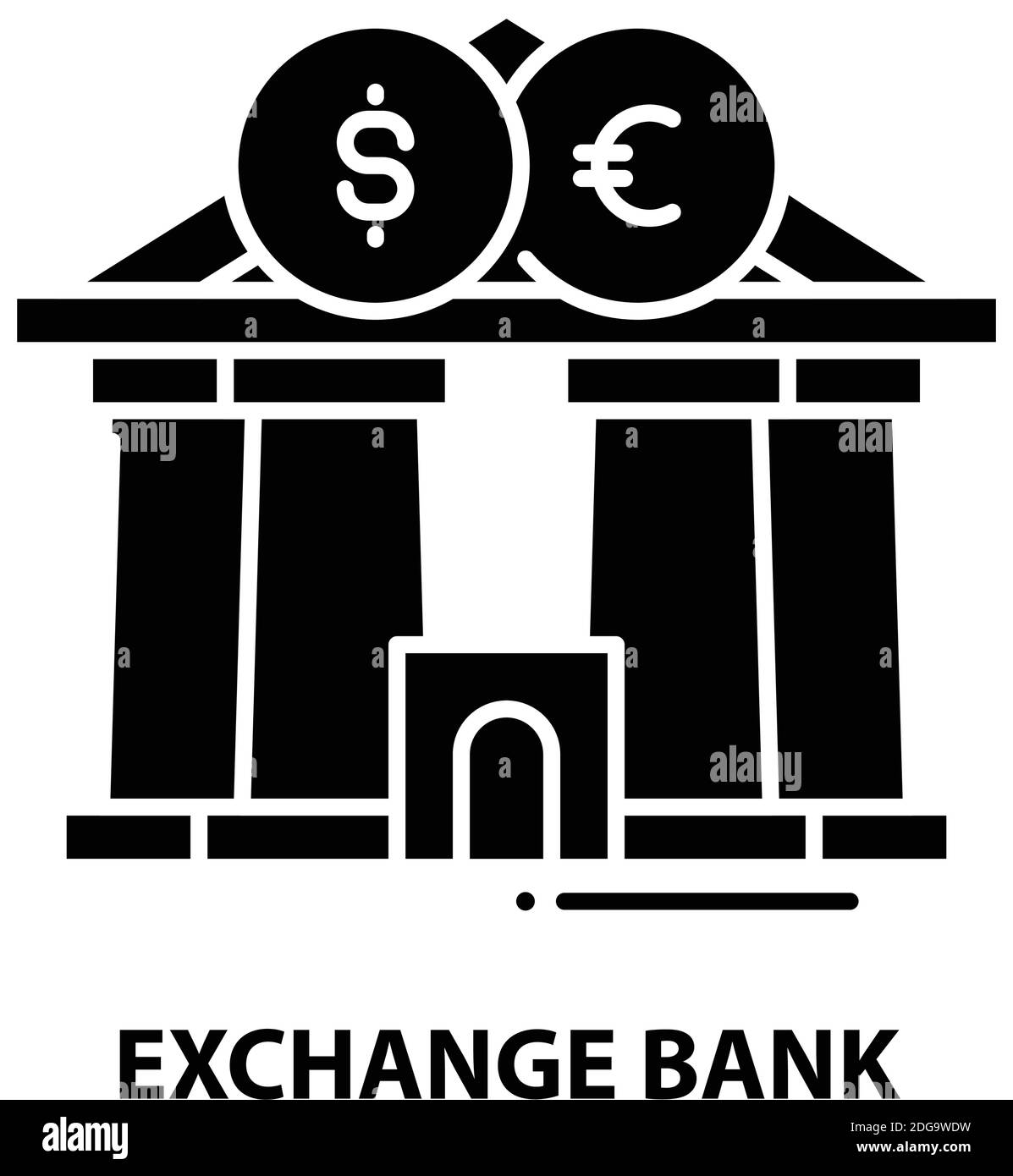 exchange bank icon, black vector sign with editable strokes, concept illustration Stock Vector ...