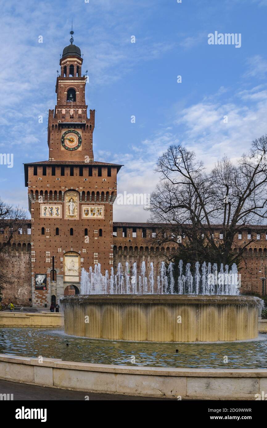 Castello Sforzesco Exterior, Milan, Italy Stock Photo - Alamy