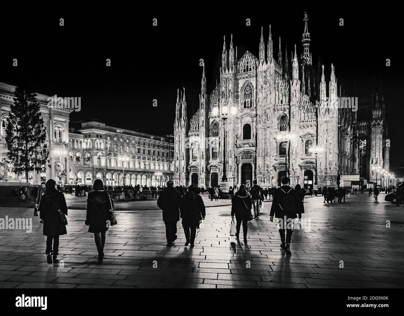 Duomo Piazza Night Scene, Milan City, Italy Stock Photo - Alamy