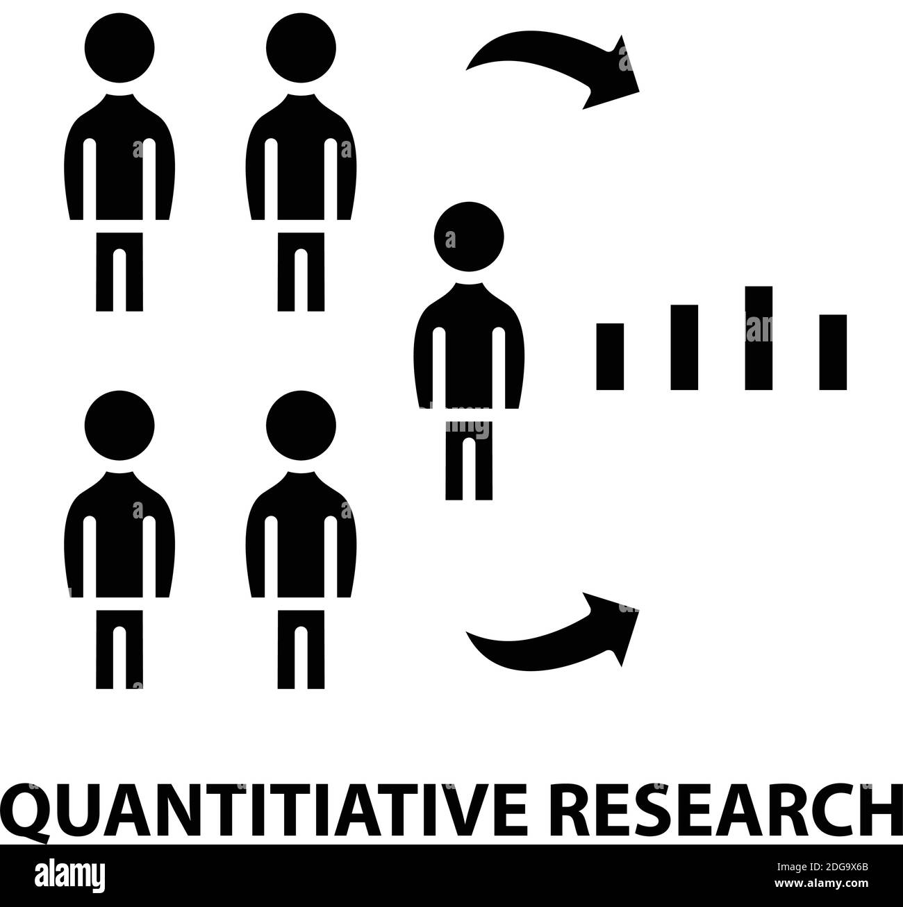 quantitiative research icon, black vector sign with editable strokes ...