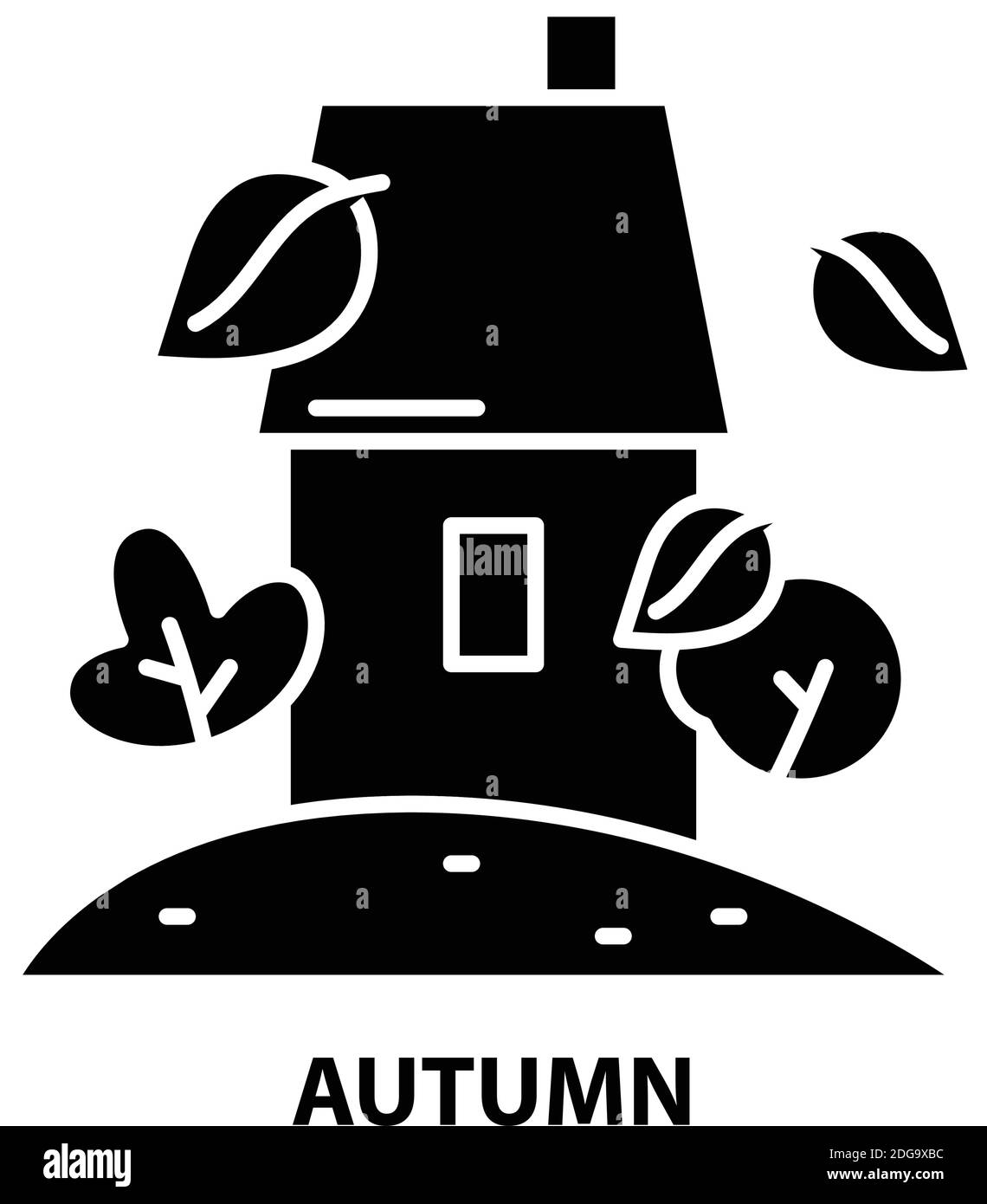 autumn icon, black vector sign with editable strokes, concept ...