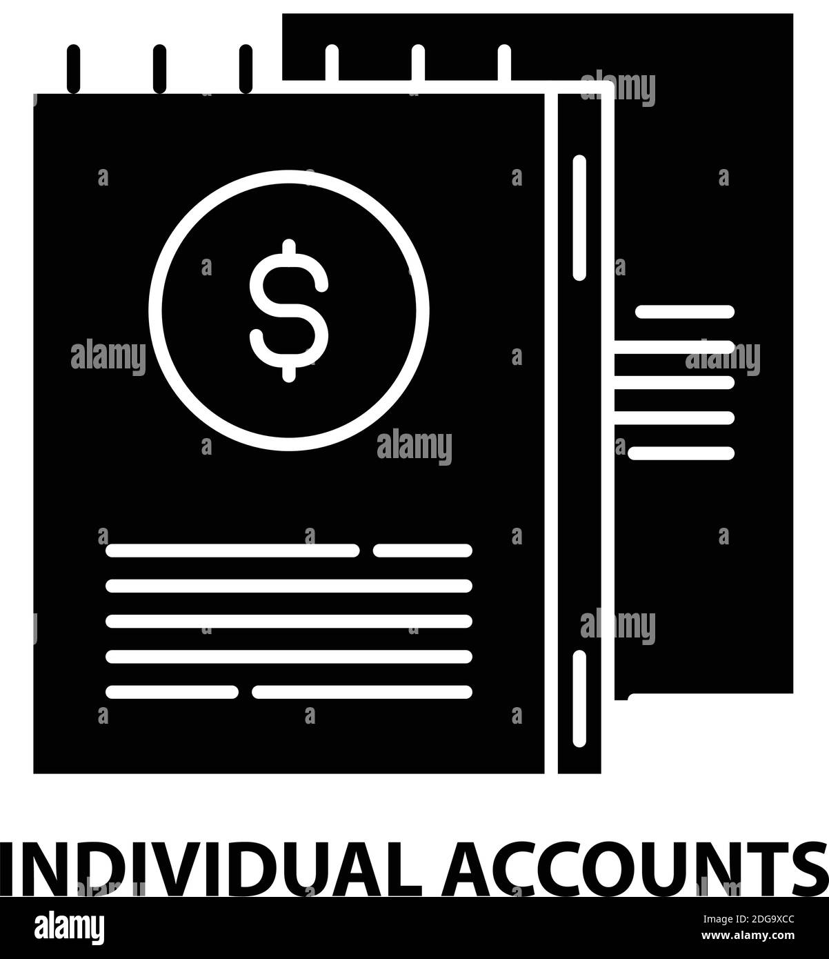 individual accounts icon, black vector sign with editable strokes ...