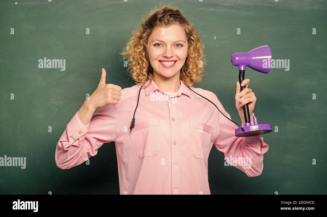 I love the light. education concept. back to school. student girl ...