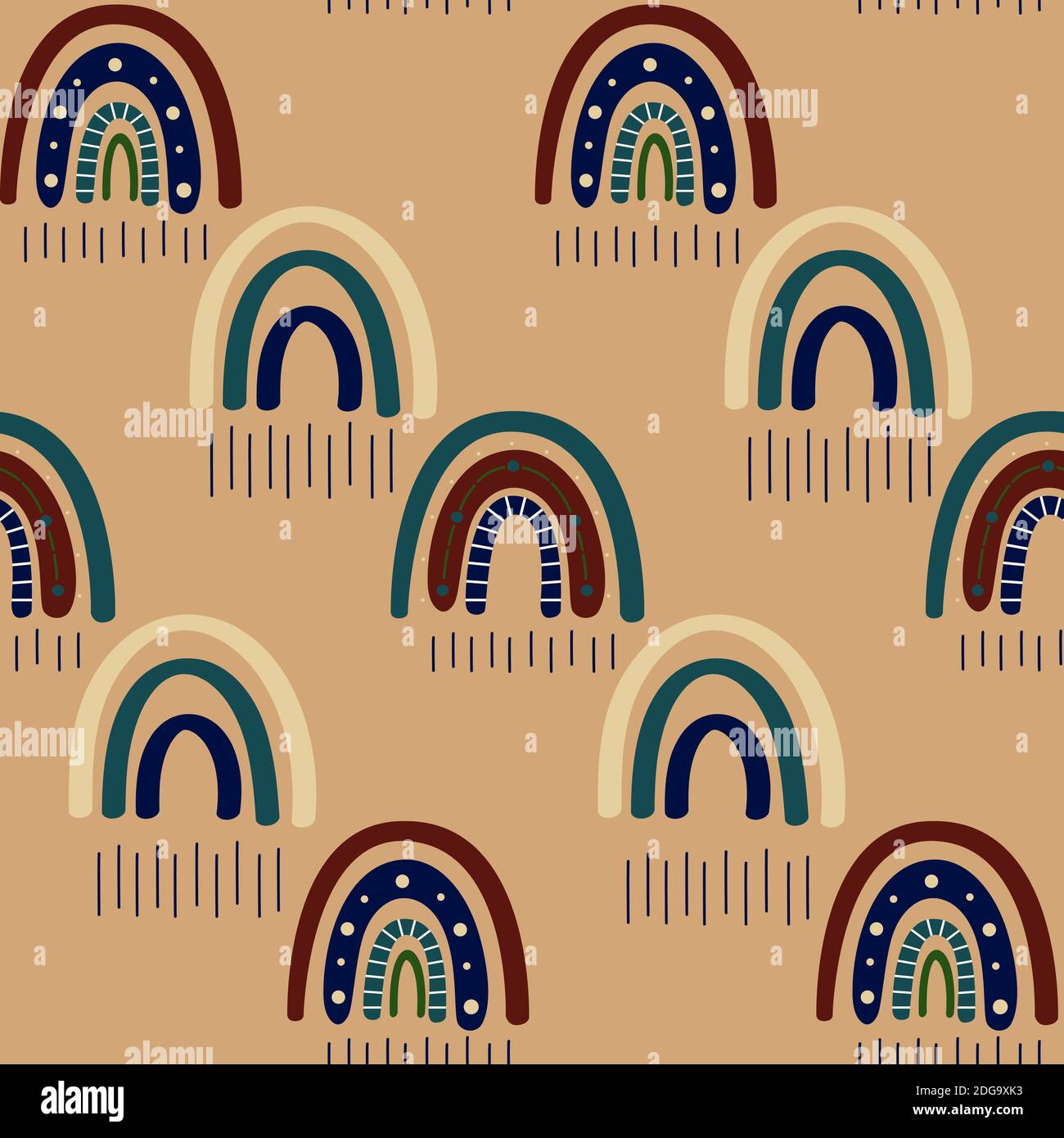 Boho rainbow seamless pattern. Rainbow Bohemian Stock Vector Image ...