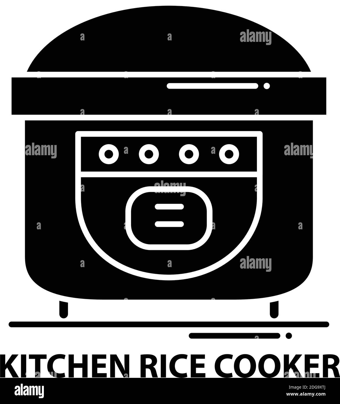 kitchen rice cooker icon, black vector sign with editable strokes ...