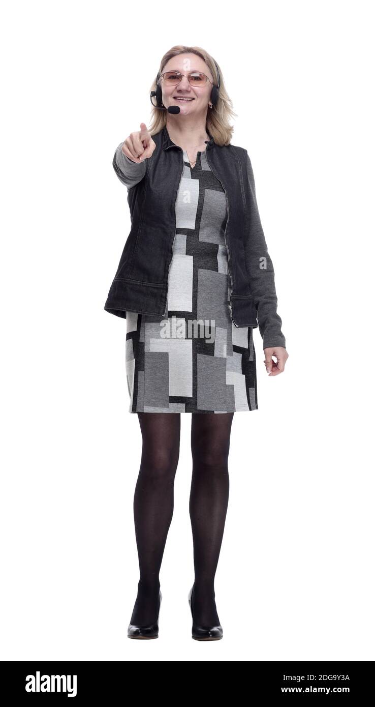 Young woman in microphone Cut Out Stock Images & Pictures - Alamy