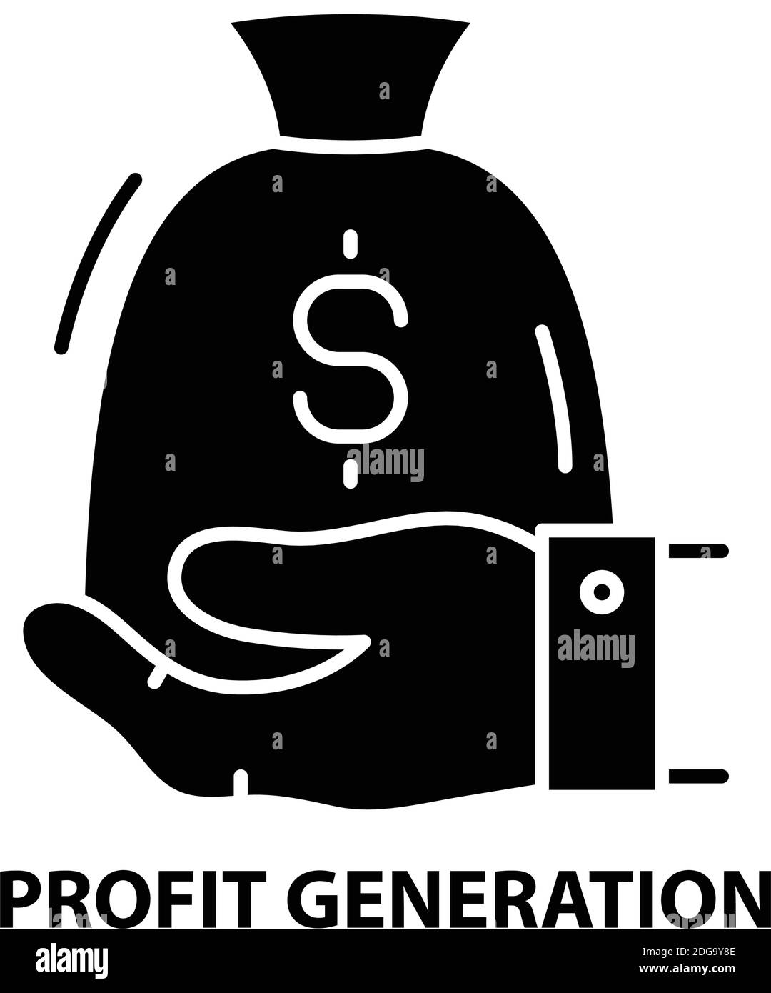 profit generation icon, black vector sign with editable strokes ...