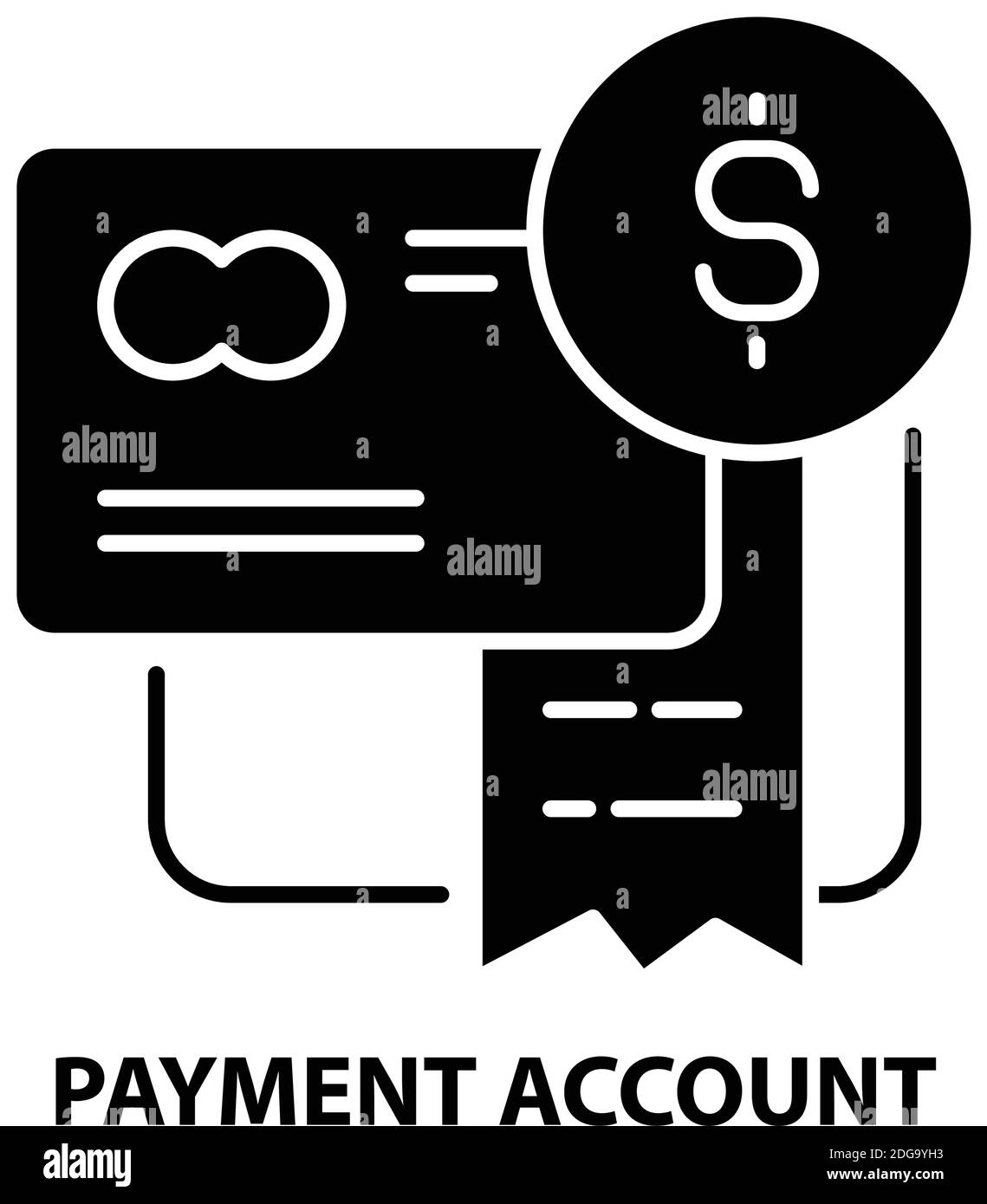 payment account icon, black vector sign with editable strokes, concept ...