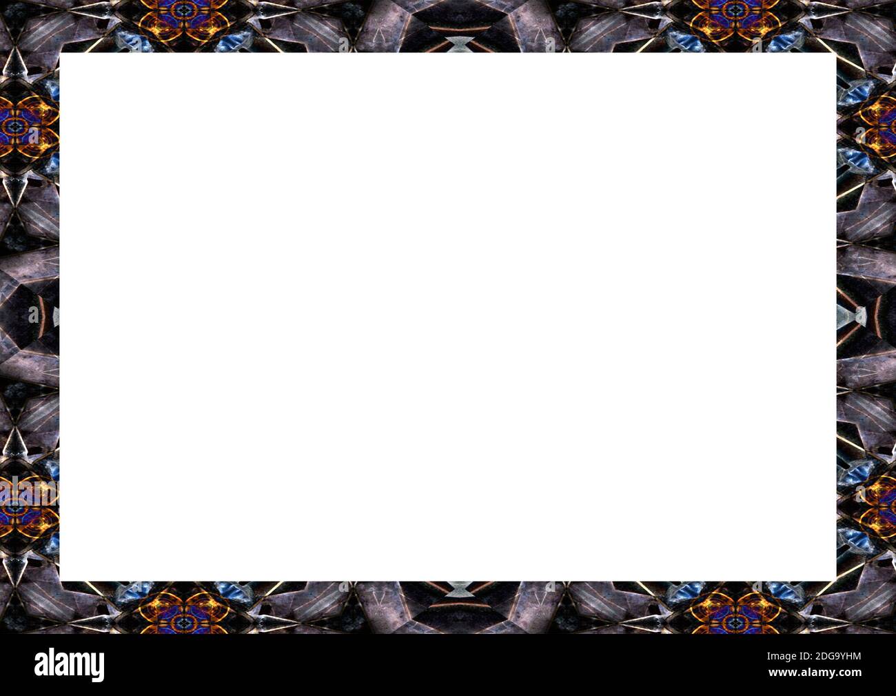 White Landscape Frame with Ornate Decorated Borders Stock Photo - Alamy