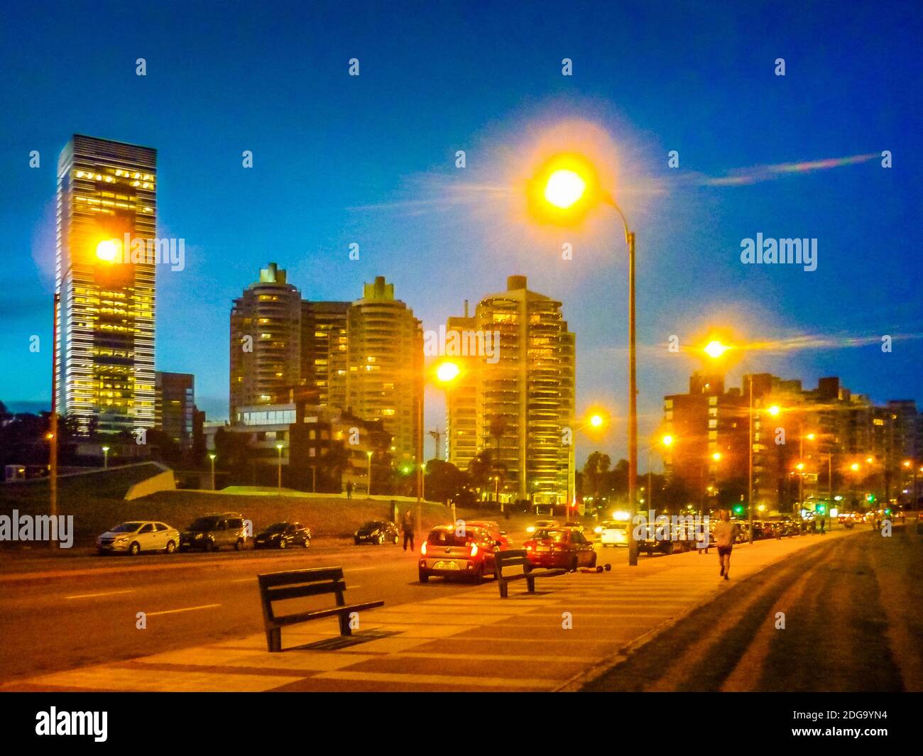 Night Scene Montevideo Cityscape Stock Photo - Alamy