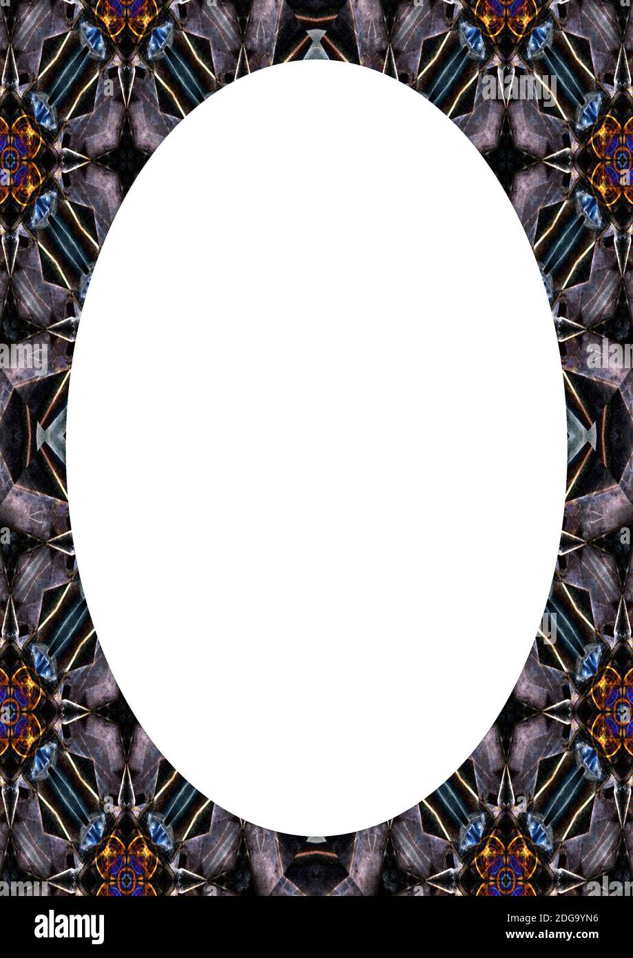 White Frame with Ornate Decorated Rounded Borders Stock Photo - Alamy