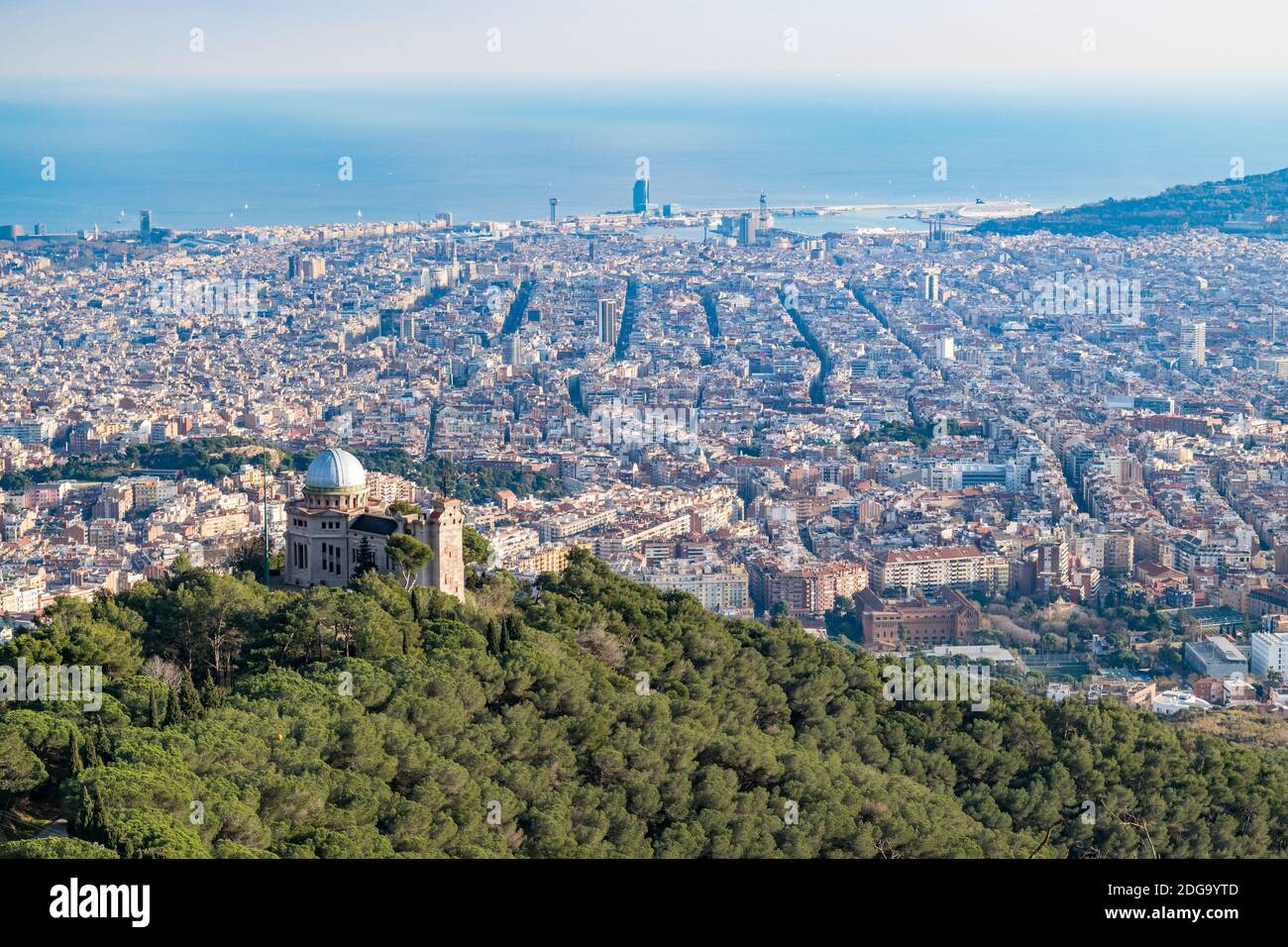 Aerial view barcelona tibidabo hi-res stock photography and images - Alamy