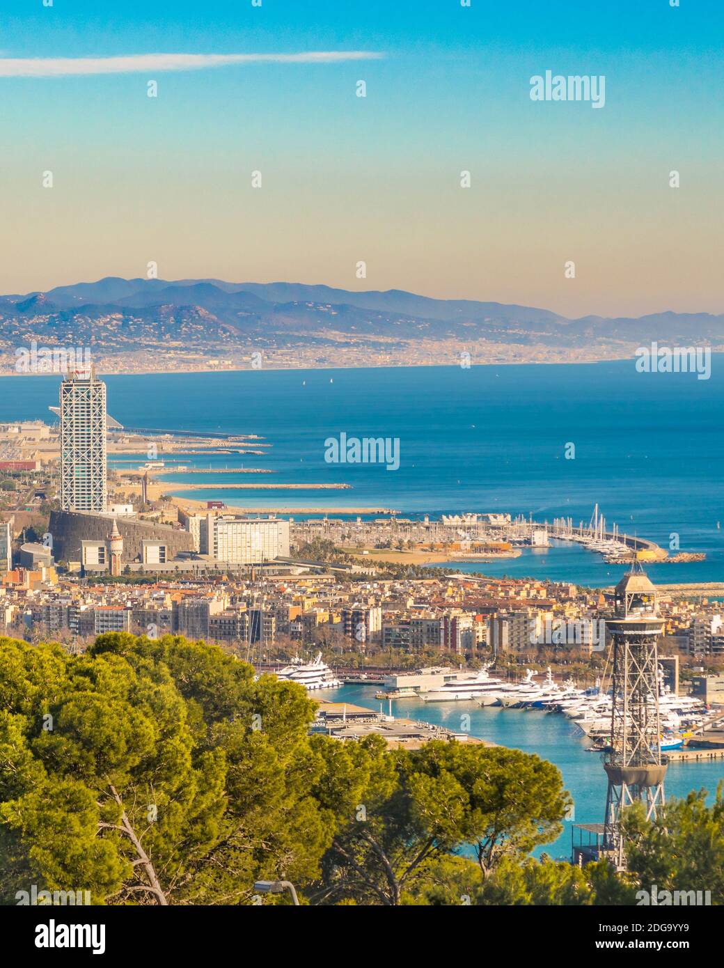 Aerial View Barcelona Harbor, Spain Stock Photo - Alamy