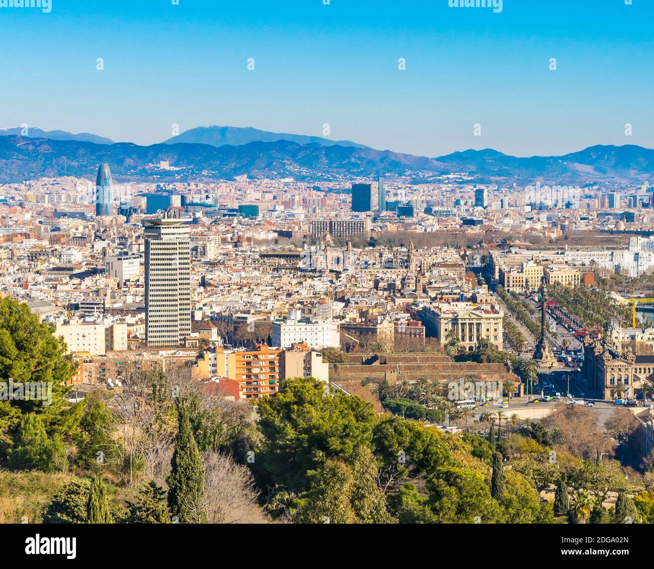 Aerial View Barcelona City, Spain Stock Photo - Alamy