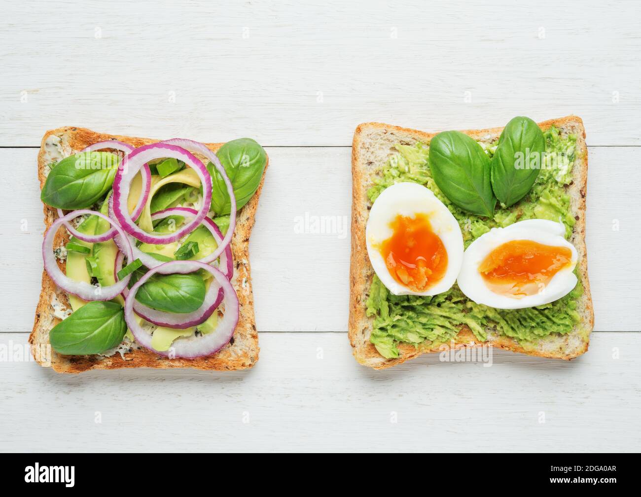Breakfast toasts boiled egg avocado hi-res stock photography and images ...