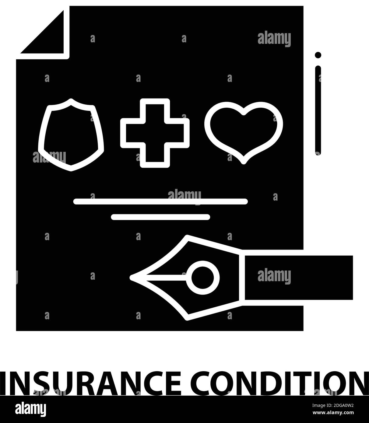 insurance condition icon, black vector sign with editable strokes ...