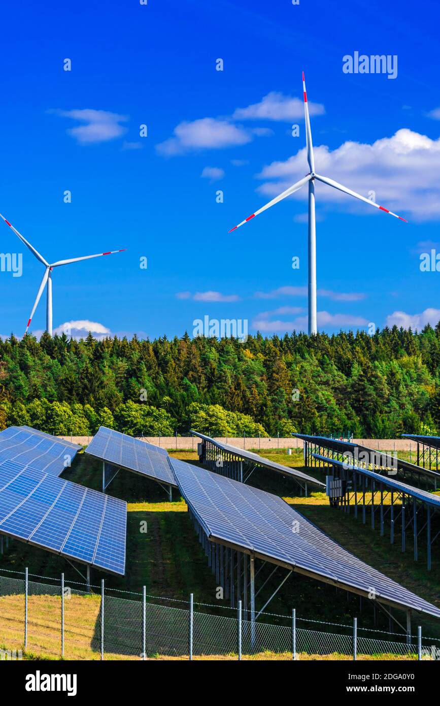 Photovoltaic plant wind turbines hi-res stock photography and images ...