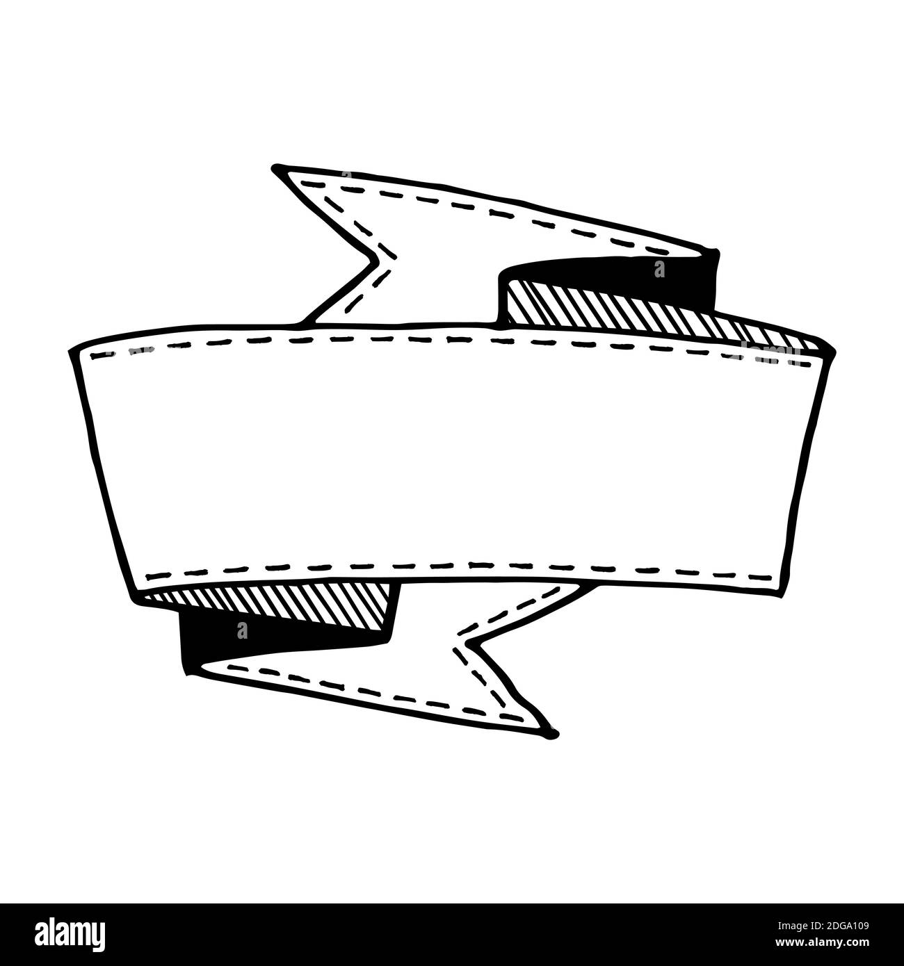 Hand drawn vintage style banner isolated on white background. Vector ...