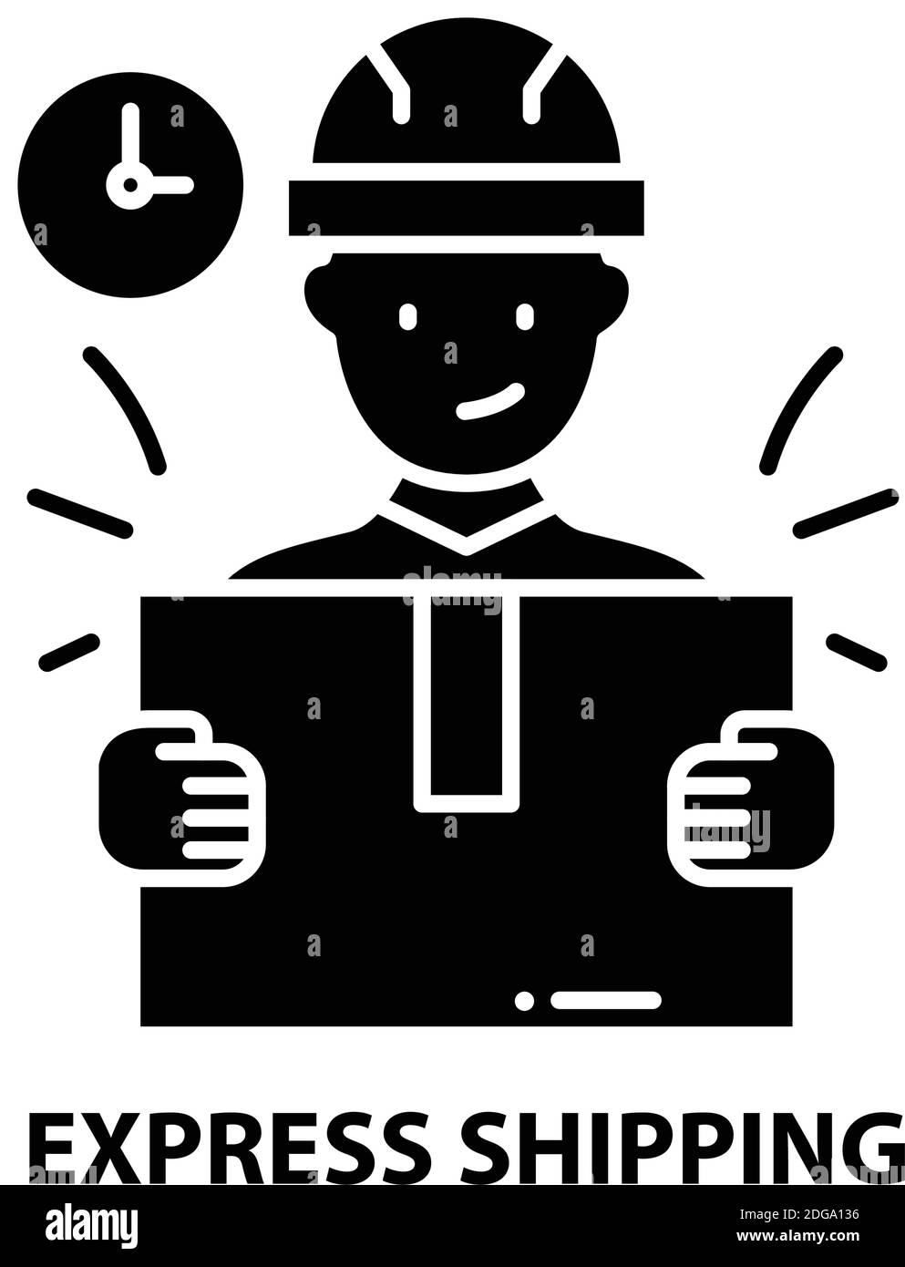 express shipping icon, black vector sign with editable strokes, concept ...