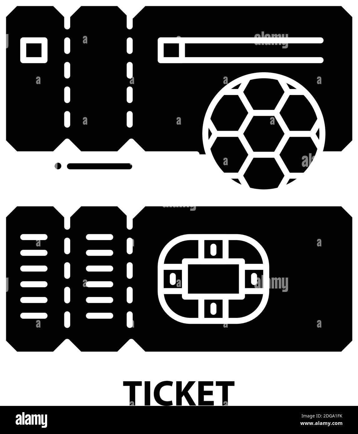 ticket symbol icon, black vector sign with editable strokes, concept ...