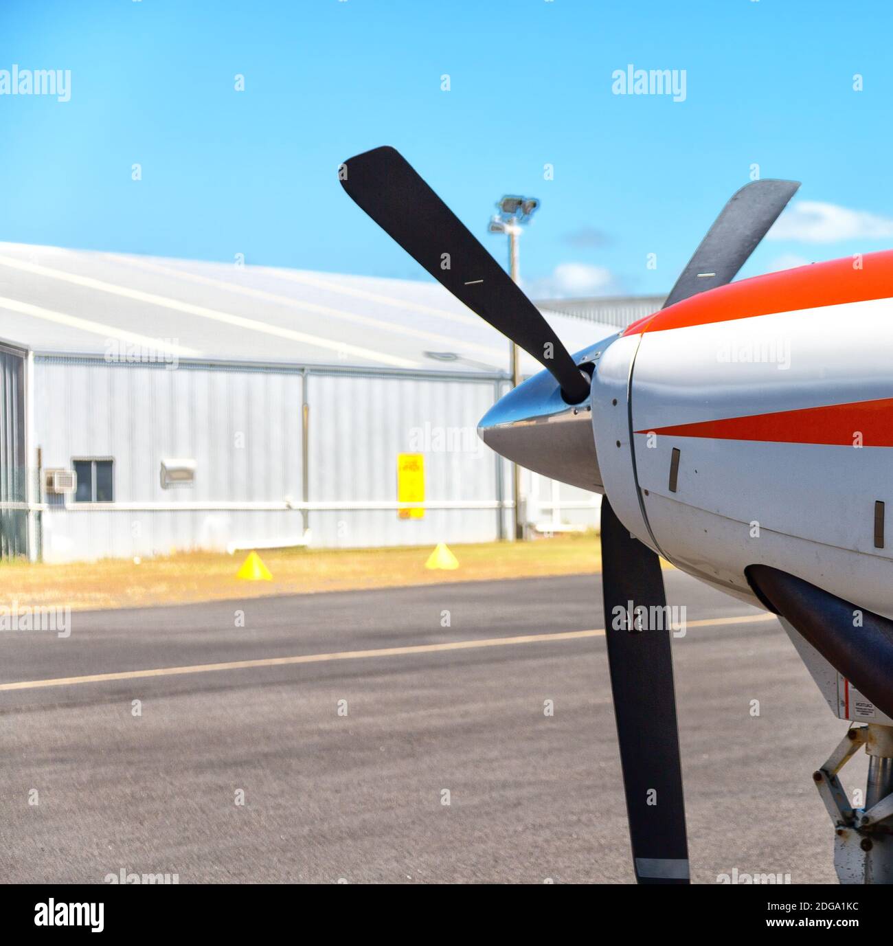 Parking in the airport little popular plane Stock Photo - Alamy