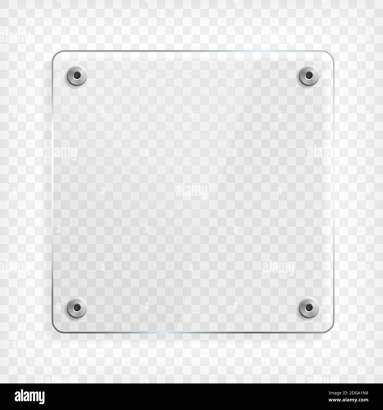 Transparent square glass plate with reflection and shadow Stock Vector ...