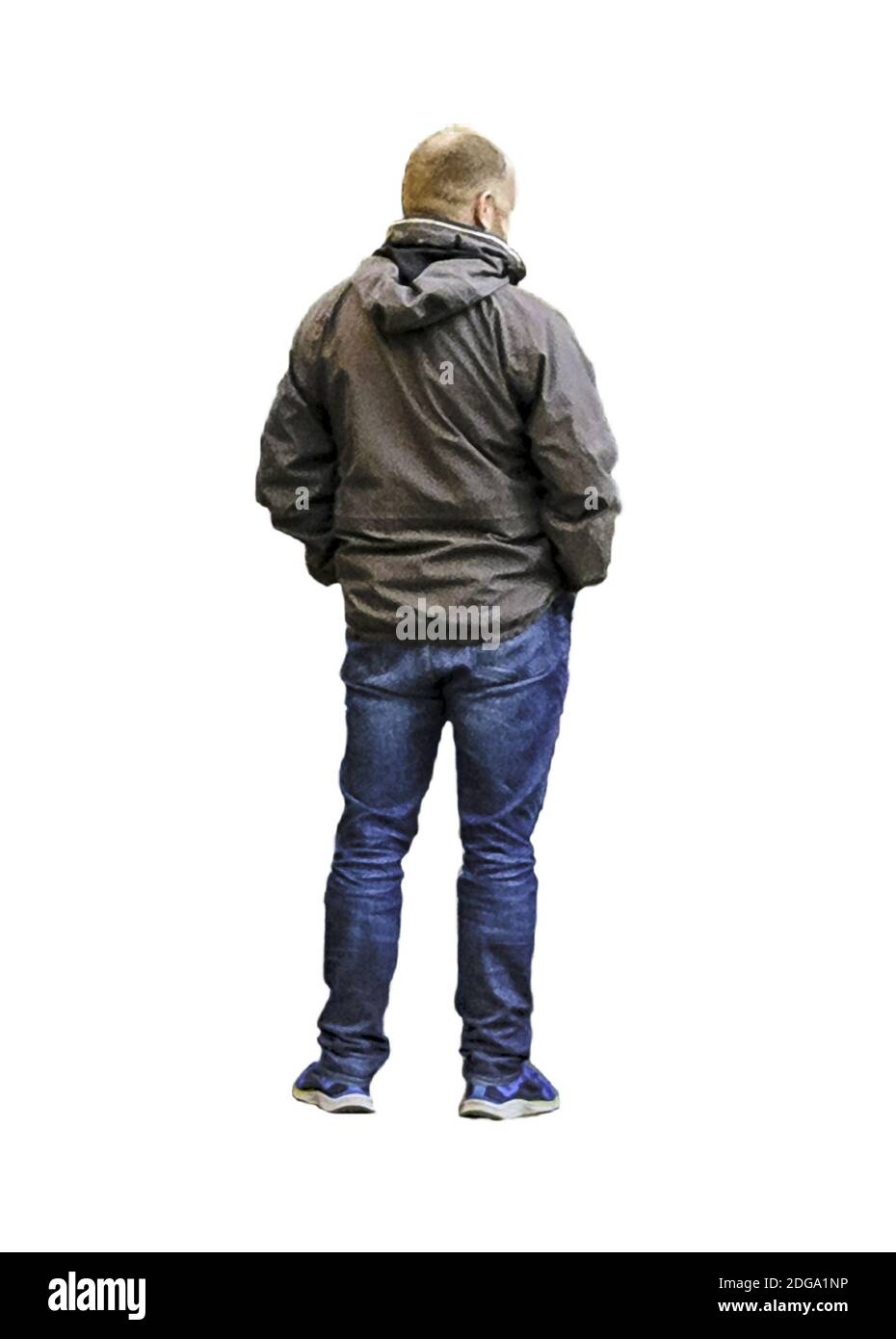 Bald Adult Man Back View Isolated Stock Photo - Alamy