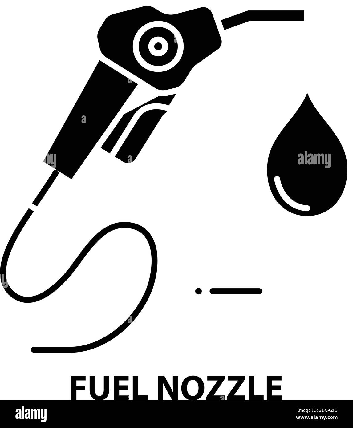 fuel nozzle icon, black vector sign with editable strokes, concept ...