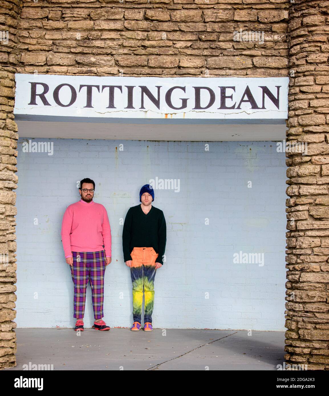 James Theseus Buck (dyed trousers) and Luke Brooks (pink jumper) of the ...
